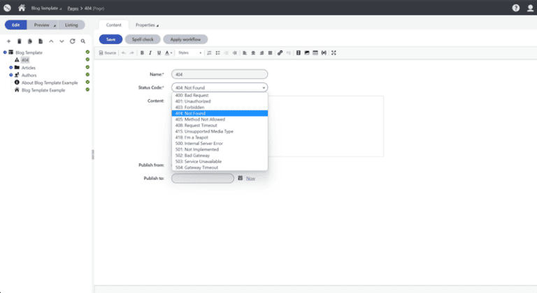 Part III: Using the BizStream Kentico Xperience StatusCodePages ...