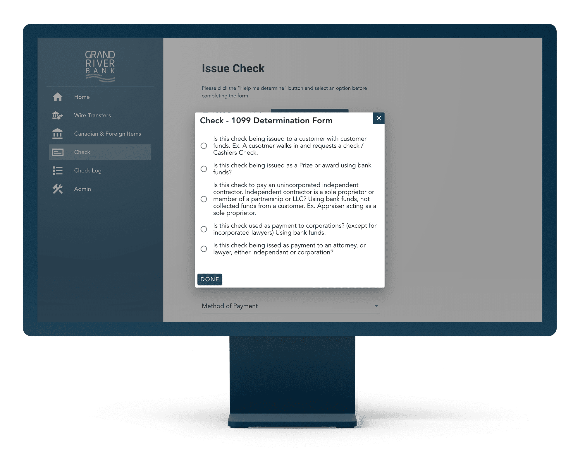 Grand River Bank, Custom Application - BizStream