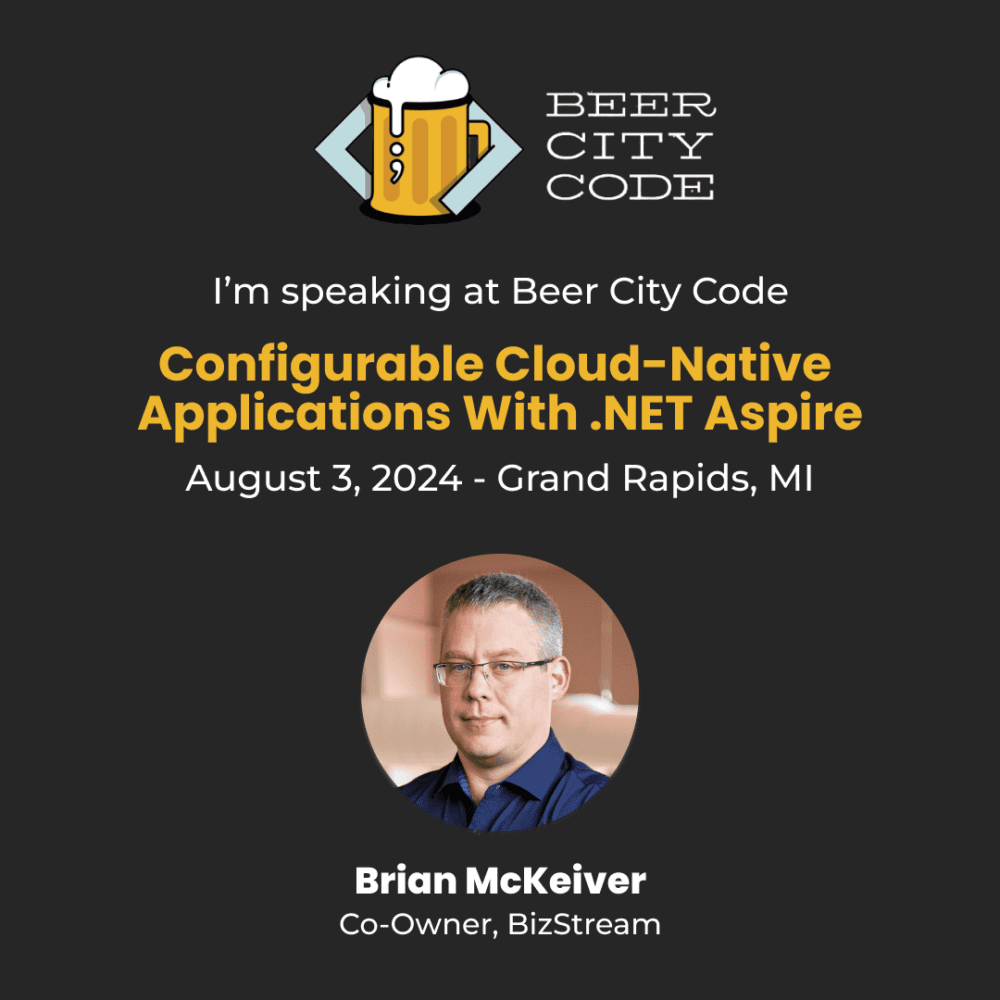Brian McKeiver Speaking at Beer City Code 2024 - BizStream